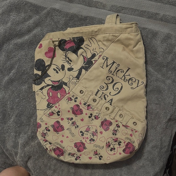 Disney | Bags | Disney Beige And Pink Mickey Tote Bag | Poshmark